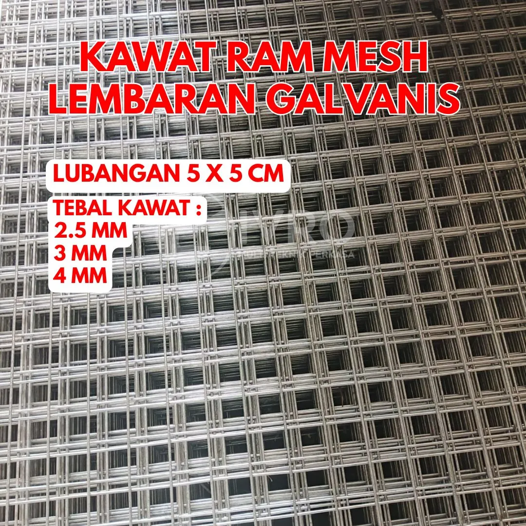 Kawat Ram Mesh Kotak Lembaran 5x5cm Tebal Kawat 2.5mm - 3mm dan 4mm ...